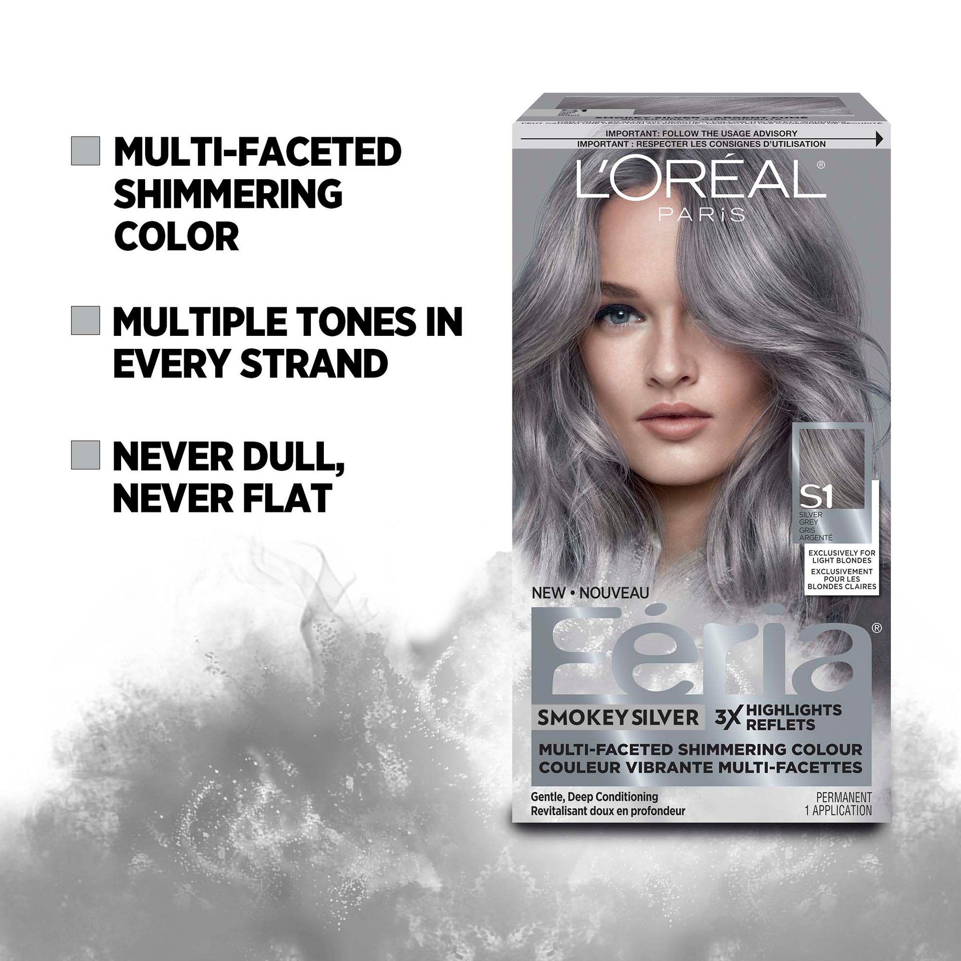 Feria Smokey Silver On Orange Hair
