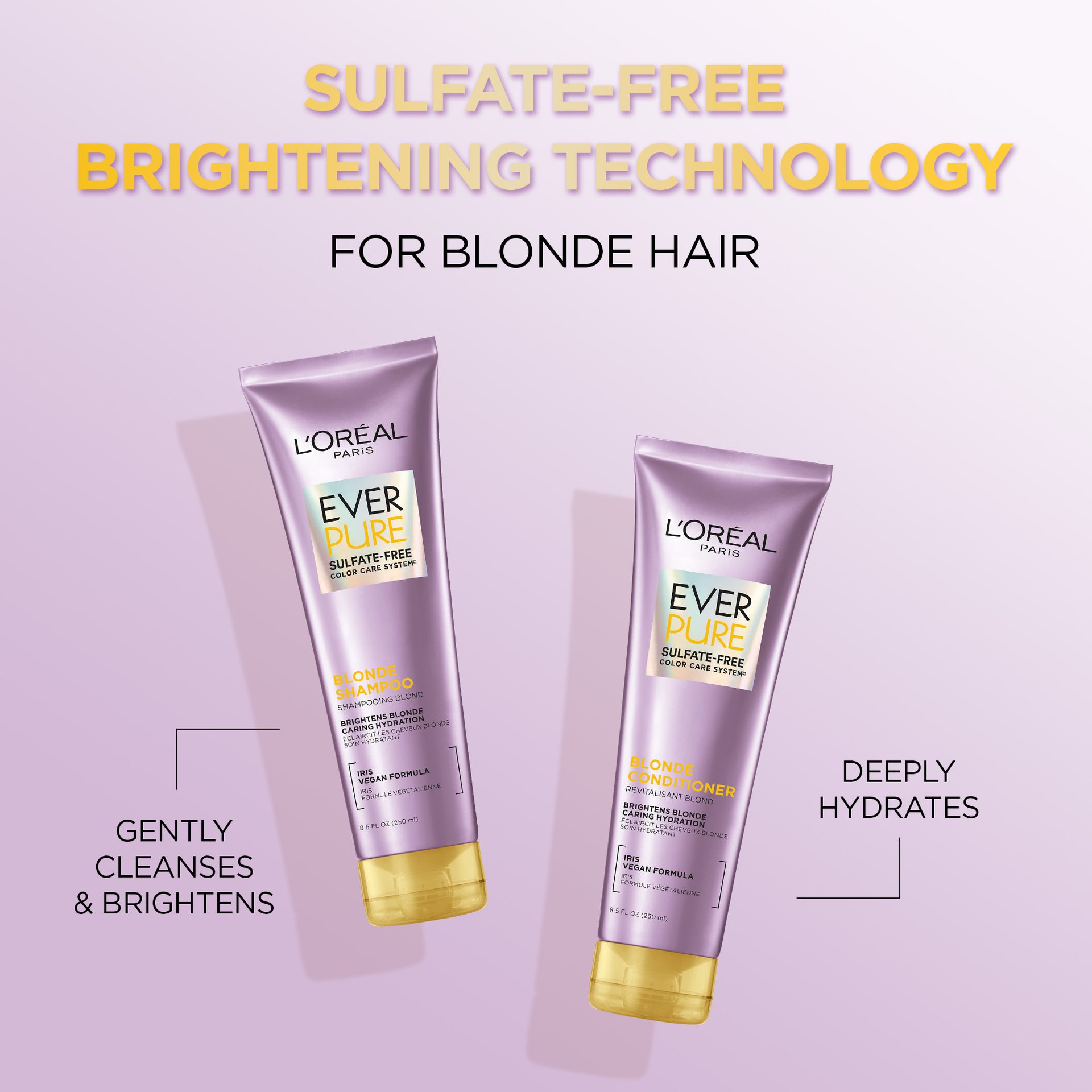 Sulfate Free Blonde Shampoo for Brightening Blonde Hair L Oreal Paris