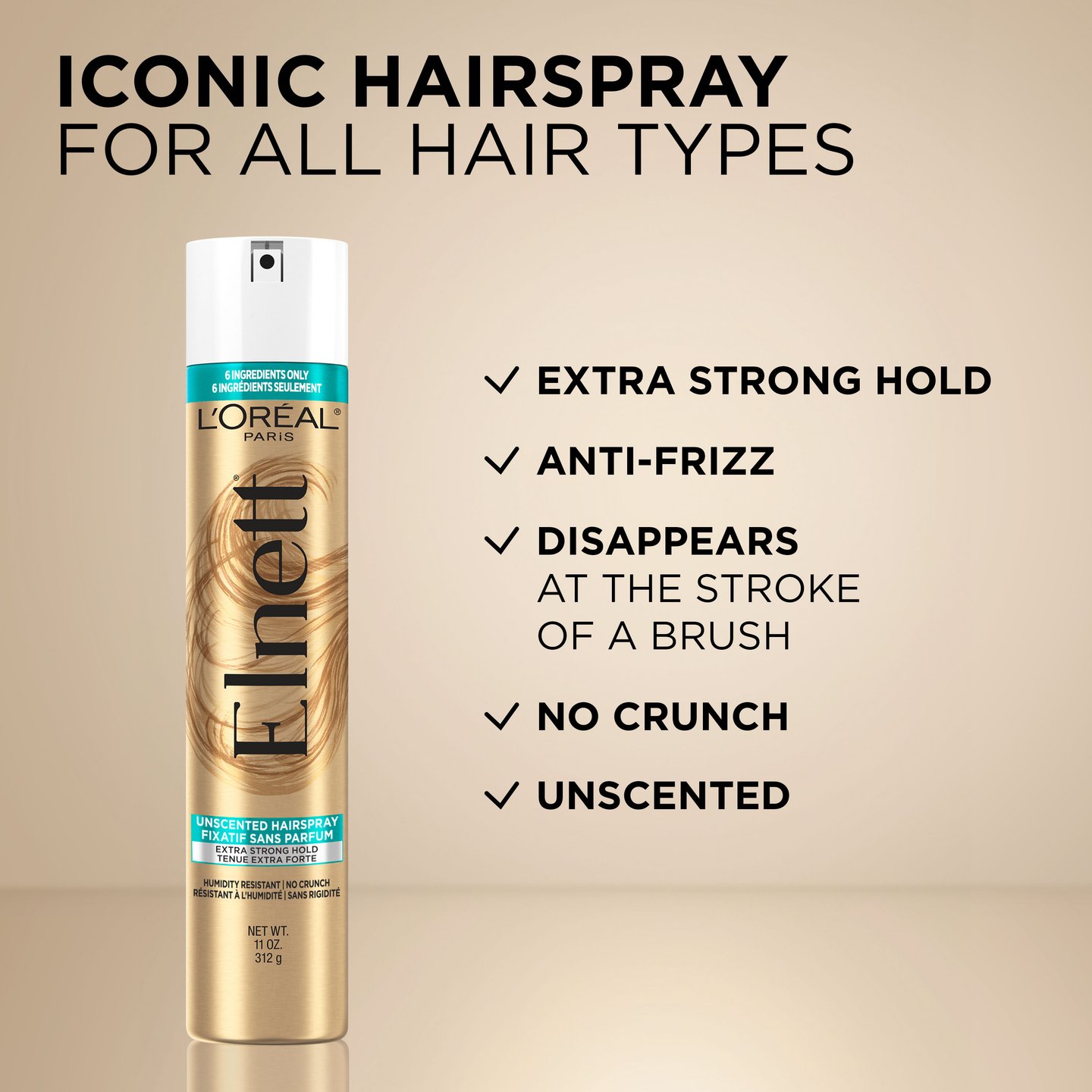 Satin Extra Strong Hold Unscented Hairspray | L'Oréal Paris